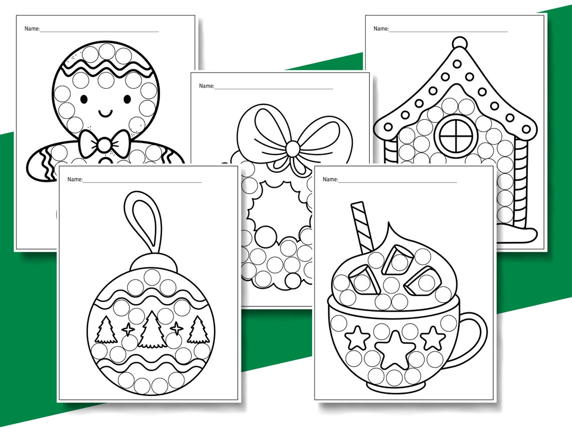 Christmas Dot Marker Coloring Pages, Dot Marker Coloring Page, Do-a-dot ...