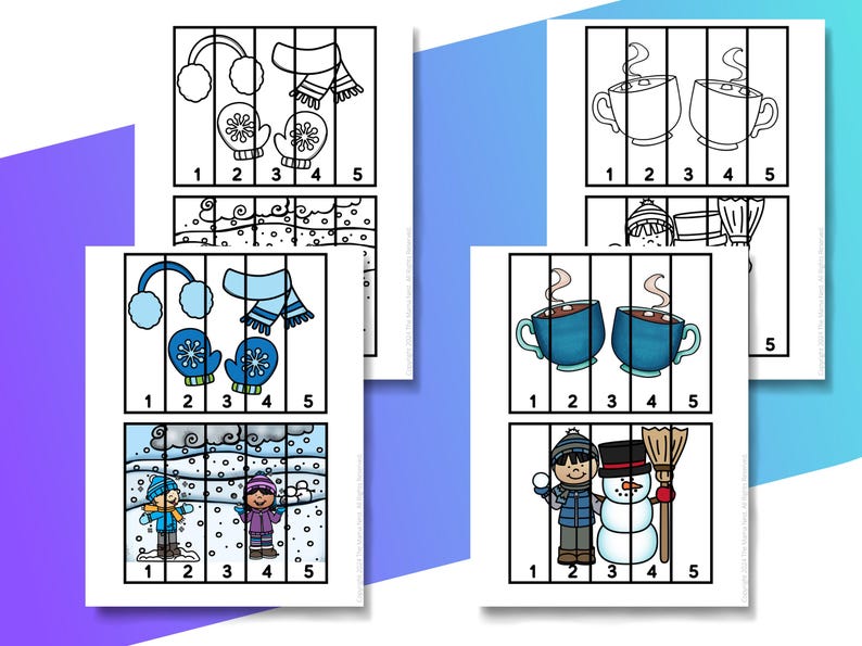 Winter Number Order Puzzle Printables for Toddlers, Preschool, Pre-k ...