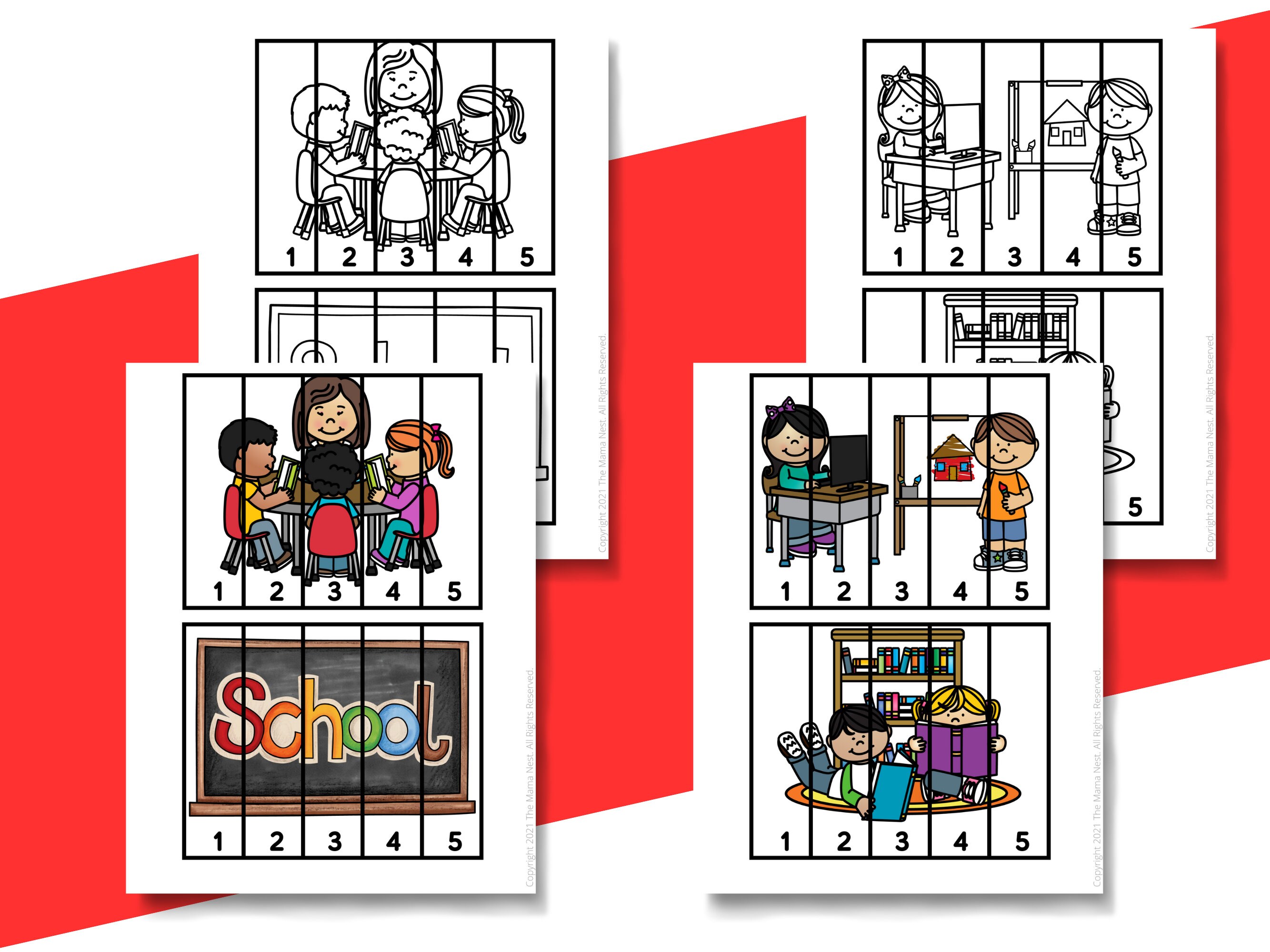 School Number Order Puzzle Printables for Toddlers, Preschool, Pre-k ...