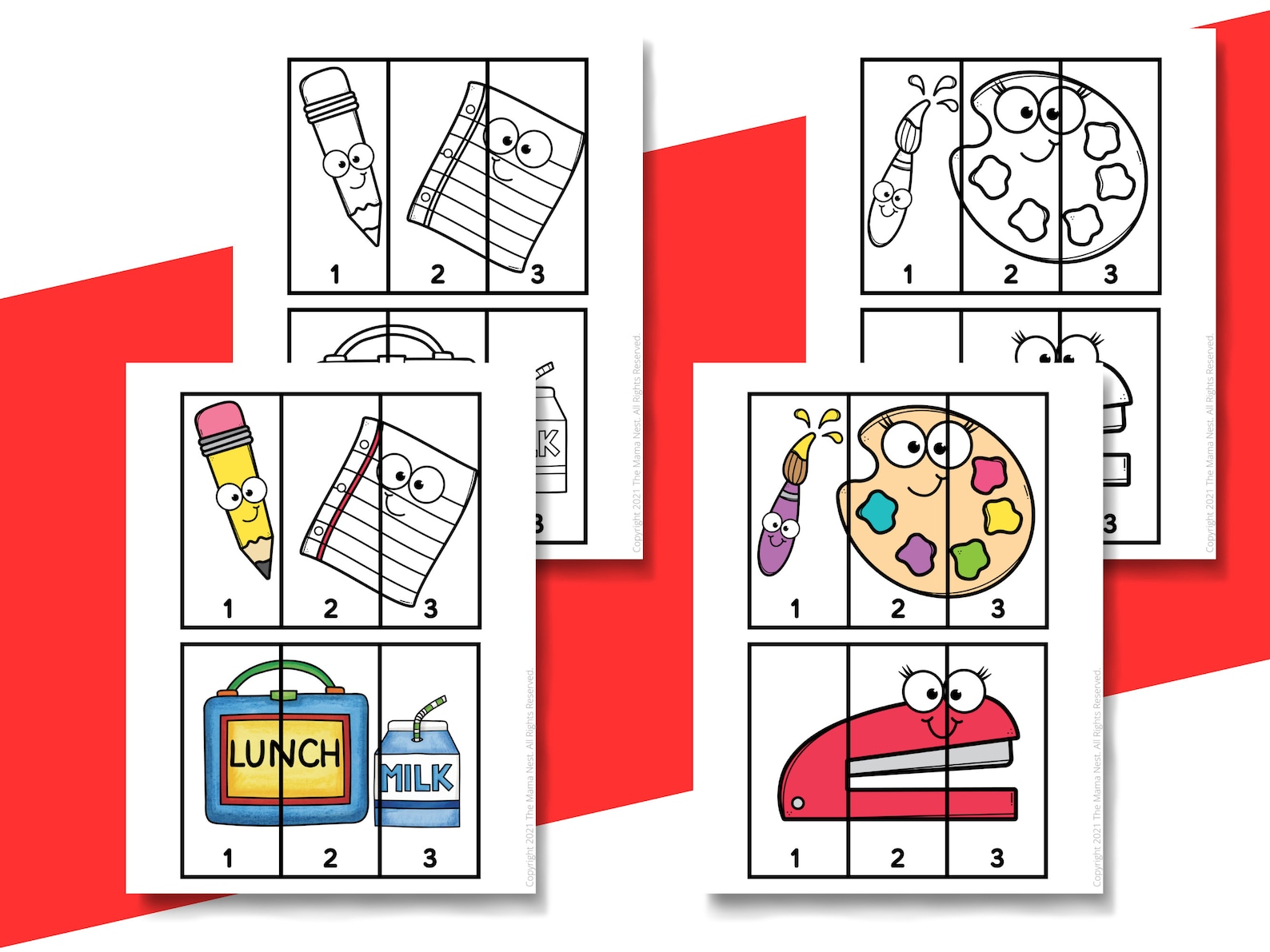 School Number Order Puzzle Printables for Toddlers, Preschool, Pre-k ...