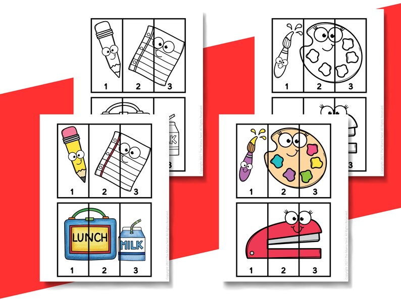 School Number Order Puzzle Printables for Toddlers, Preschool, Pre-k ...