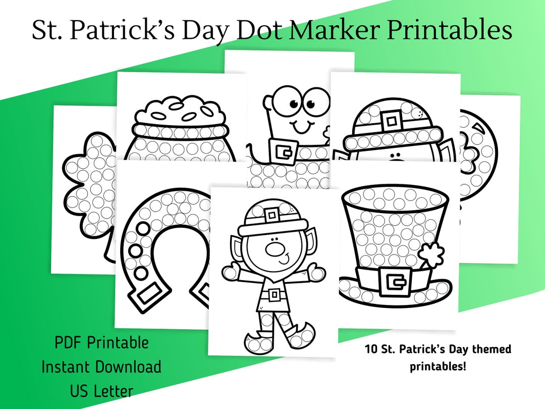 St. Patrick's Day Dot Marker Printables, Do-a-dot Printable, Bingo Dot ...