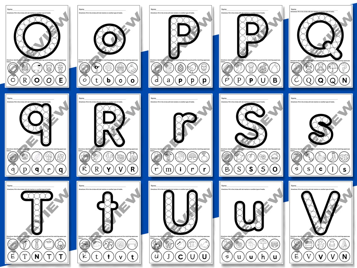 Alphabet Dot Marker Printables, ABC Do A Dot, Upper and Lower Case ...