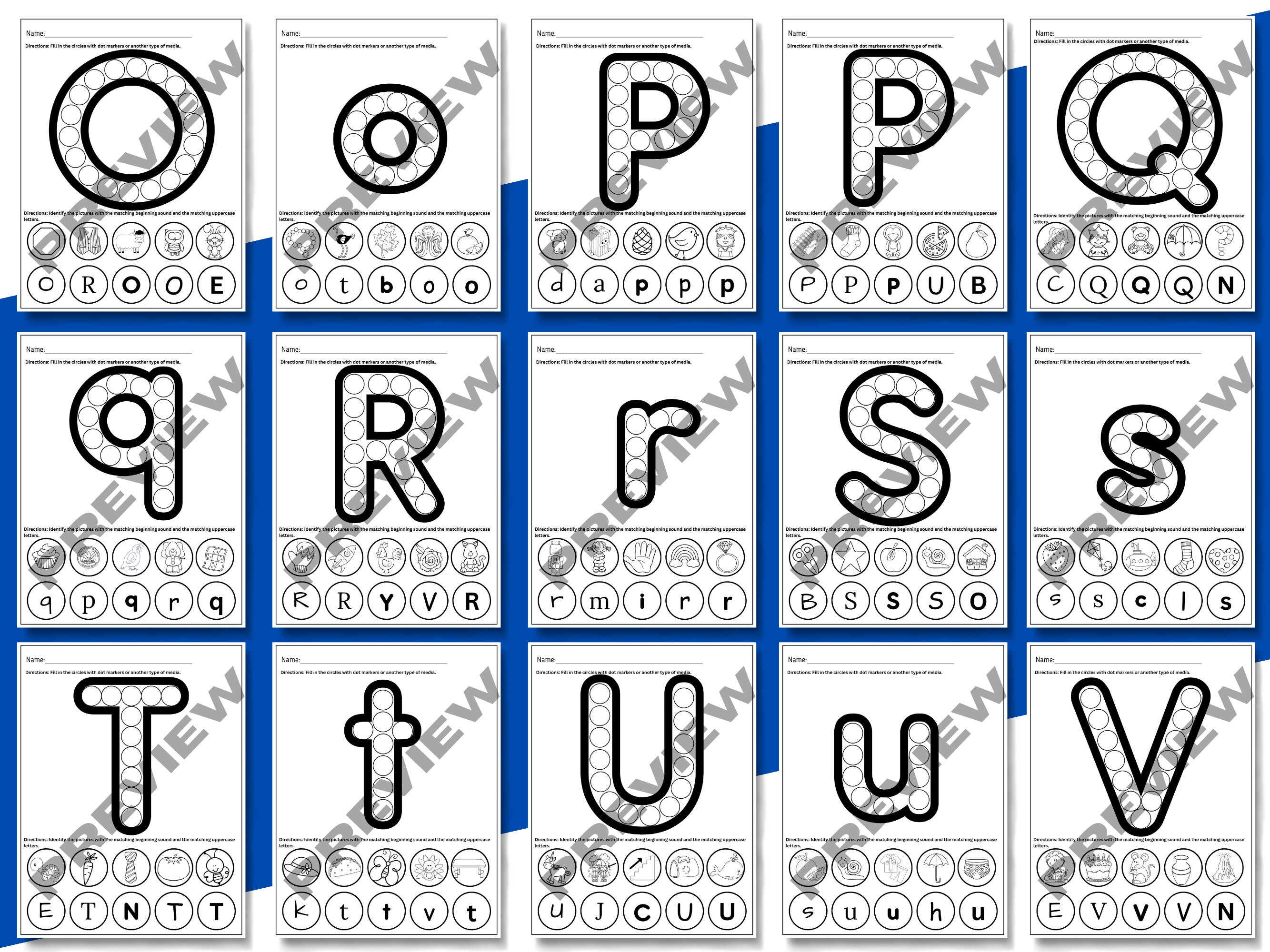 Alphabet Dot Marker Printables, ABC Do A Dot, Upper and Lower Case ...