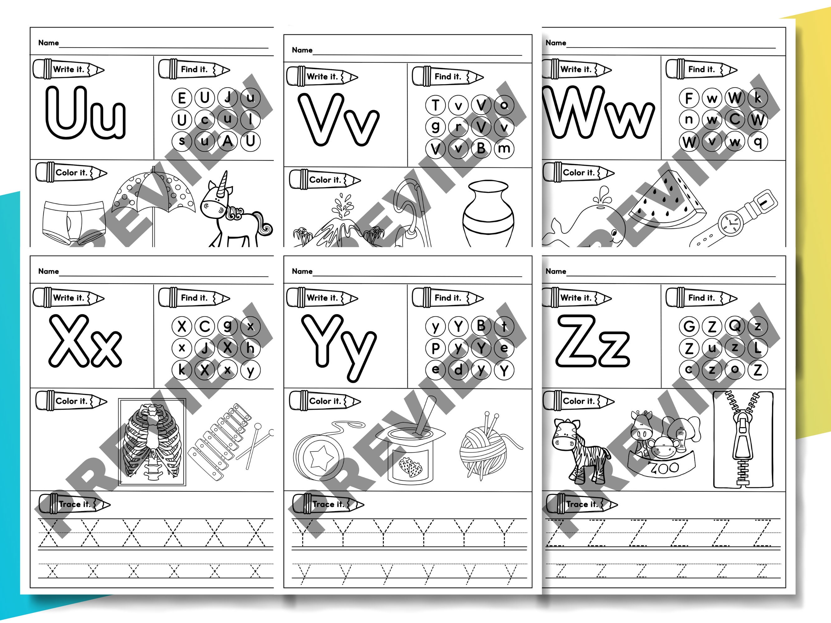 Alphabet Review Morning Work Practice, Kindergarten, Preschool, ABC ...