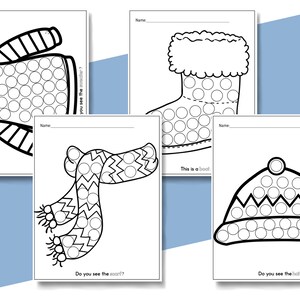 Winter Themed Dot Marker Printables, Do-a-dot Printable, Winter Dot ...