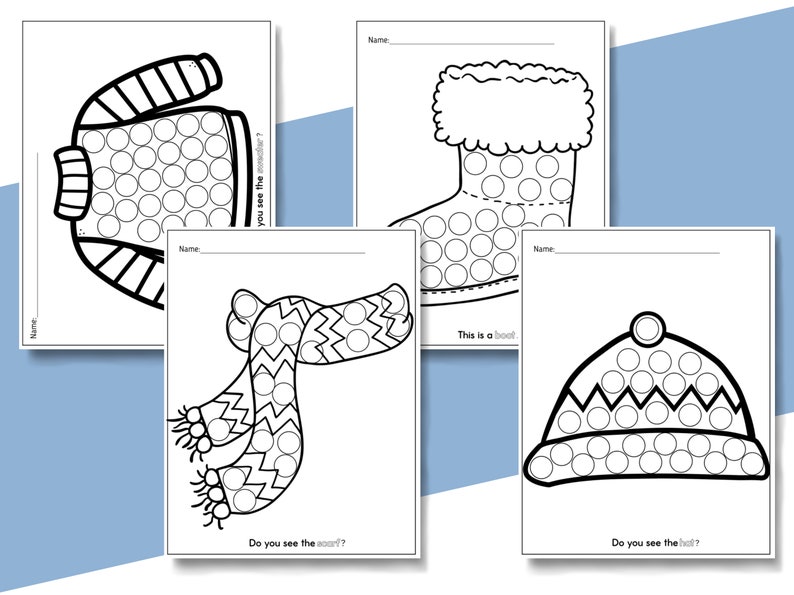 Winter Themed Dot Marker Printables, Do-a-dot Printable, Winter Dot ...