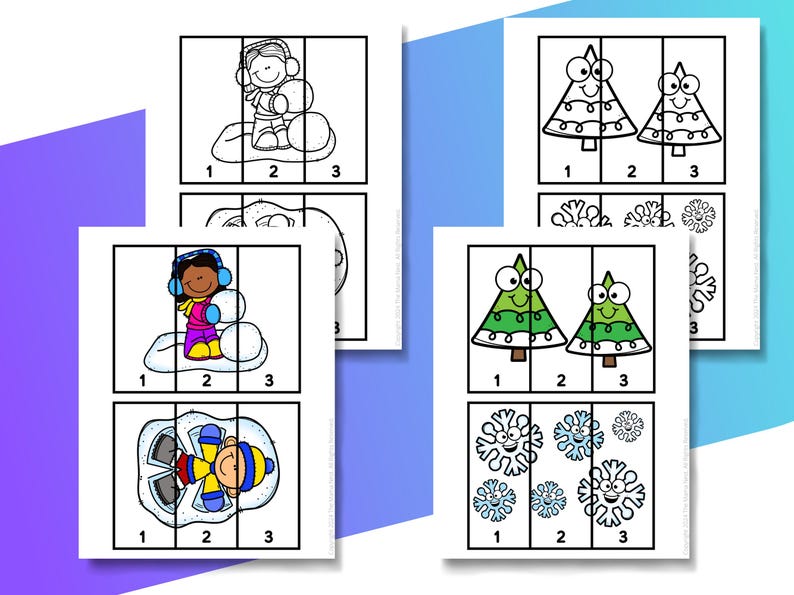 Winter Number Order Puzzle Printables for Toddlers, Preschool, Pre-k ...