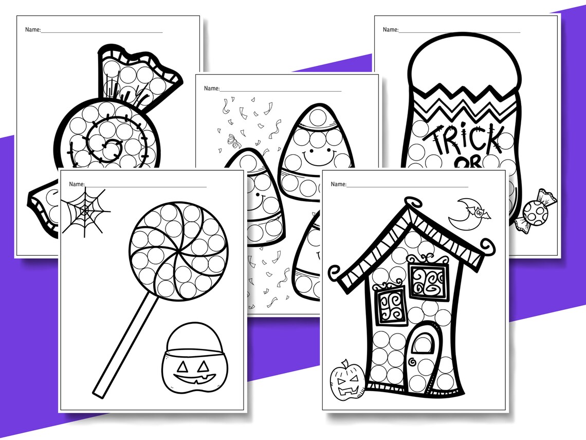 Halloween Themed Dot Marker Printables, Do-a-dot Printable, Halloween ...