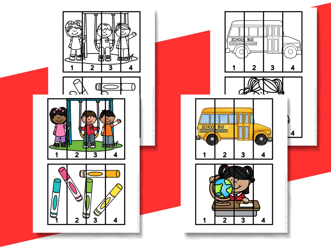 School Number Order Puzzle Printables for Toddlers, Preschool, Pre-k ...