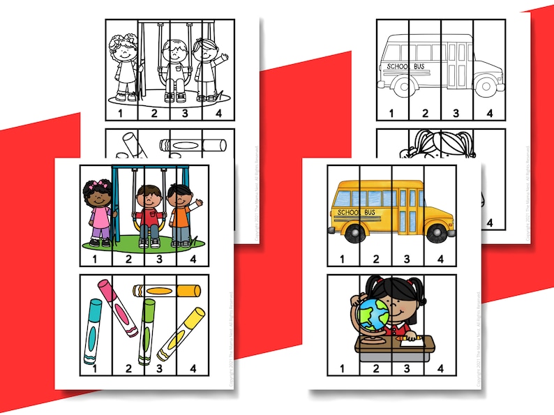 School Number Order Puzzle Printables for Toddlers, Preschool, Pre-k ...