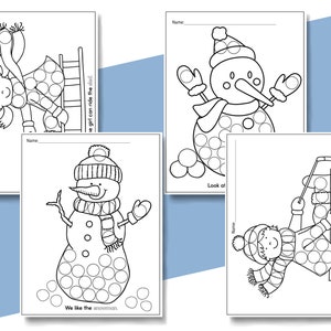 Winter Themed Dot Marker Printables, Do-a-dot Printable, Winter Dot ...