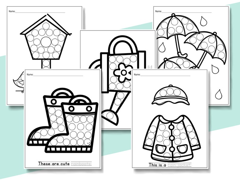 Spring Themed Dot Marker Printables, Do-a-dot Printable, Spring Bing ...