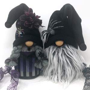 Halloween Gnome Couple Fall Home Decor, Witch Gnome, Goth Gnomes - Etsy