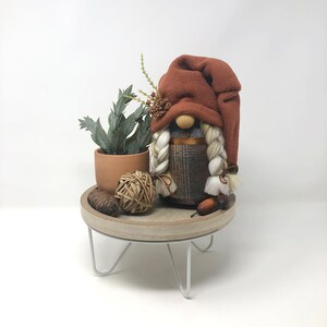 Earthy Plaid Female Gnome | Fall Gnome, Garden Gnomes, Forest Gnome, Tiered Tray Decor - Etsy