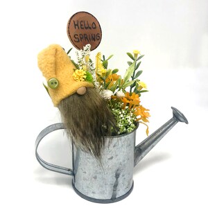Spring Gnome in Mini-watering Can Gnome Decor Flower Gnome - Etsy