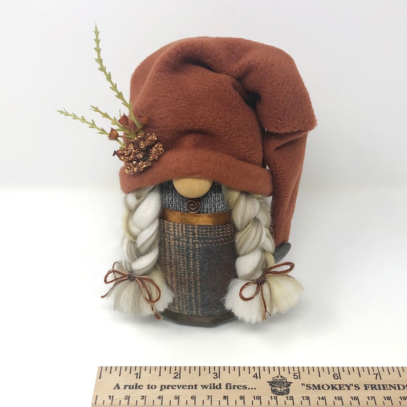 Earthy Plaid Female Gnome Fall Gnome Garden Gnomes Forest - Etsy