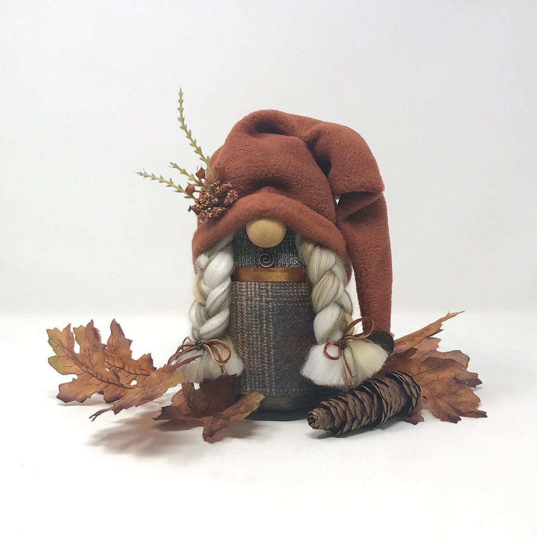 Earthy Plaid Female Gnome Fall Gnome Garden Gnomes Forest - Etsy