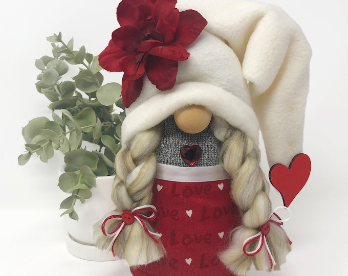 Valentine's Gnome Female Gnome, Valentine's Day Decor, Valentine's Gift ...
