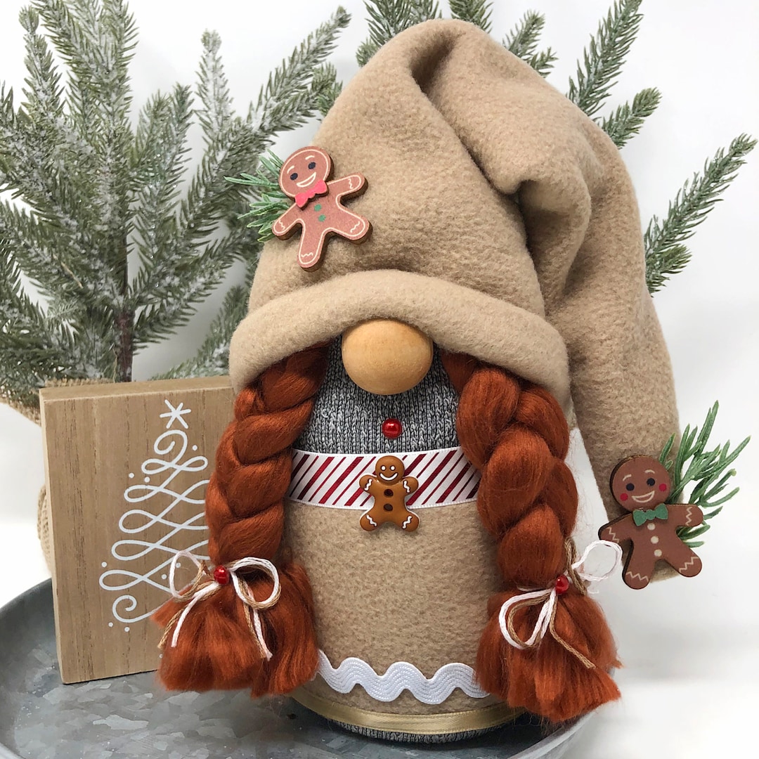 Holiday Gingerbread Female Gnome, Christmas Gnome, Christmas Decor - Etsy