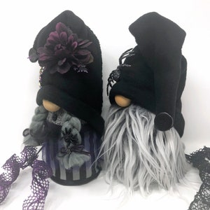 Halloween Gnome Couple Fall Home Decor, Witch Gnome, Goth Gnomes - Etsy