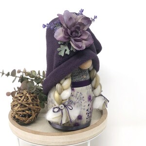 Purple Female Gnome Garden Gnomes Rustic Modern Gnome - Etsy