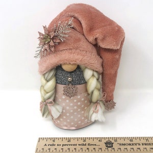Rosey Winter Female Gnome | Holiday Gnome Decor, Handmade Gift ...