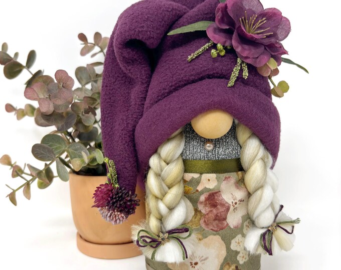 Earthy Plaid Female Gnome Fall Gnome, Garden Gnomes, Forest Gnome ...