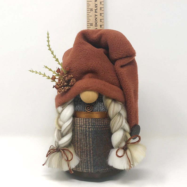 Earthy Plaid Female Gnome Fall Gnome Garden Gnomes Forest - Etsy