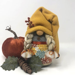 Female Gnome Garden Gnomes, Fall Gnome Decor, Forest Gnome, Tiered Tray ...