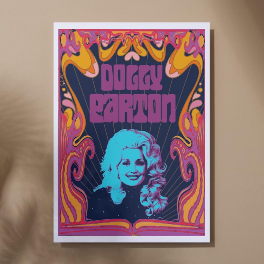 Retro Dolly Parton 18x24" Poster| Colorful Psychedelic 60s Style Dolly ...