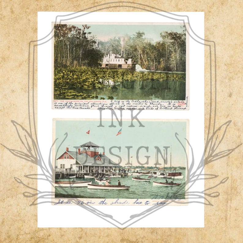 Vintage Handwritten Florida Postcards | 20 Printable Vintage Ephemera ...