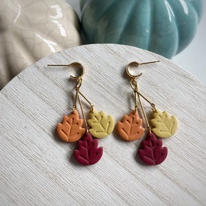 CLAY FALL EARRINGS Handmade Earrings Hoop Dangle Earrings Polymer Clay ...