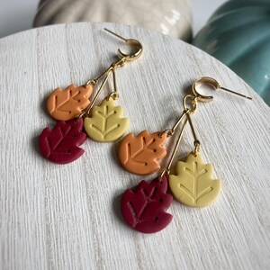 CLAY FALL EARRINGS Handmade Earrings Hoop Dangle Earrings Polymer Clay ...