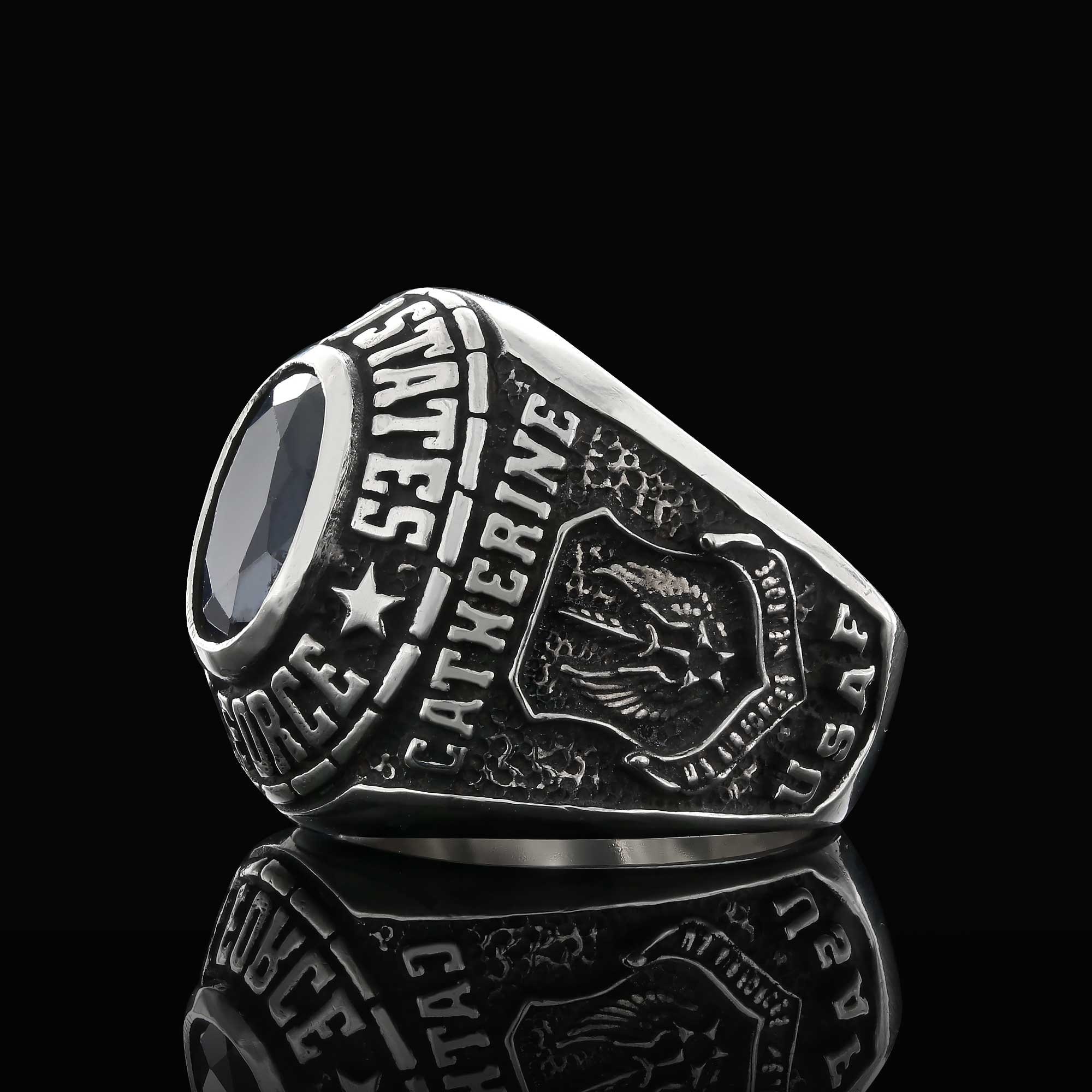 USAF Ring US Air Force Ring Air Force Name Ring Veteran - Etsy