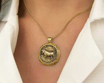 Taurus Medallion Necklace - Etsy