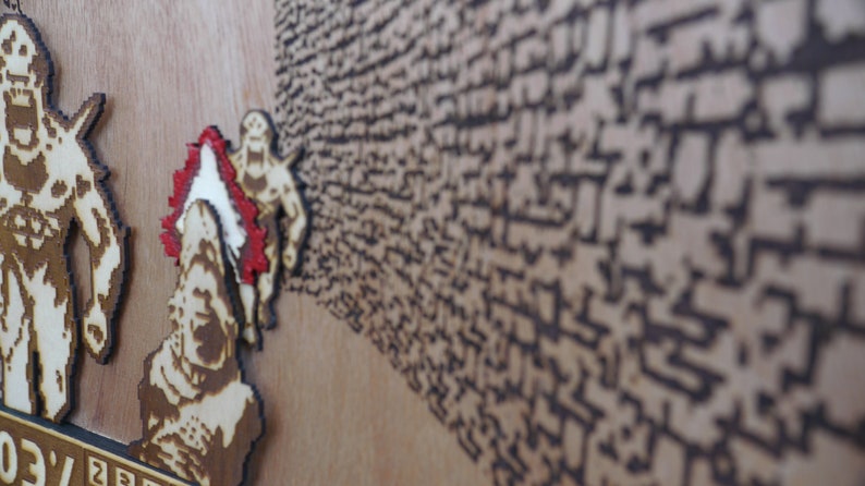 DOOM PC Game Art Retro Gaming Shadowbox, Pixelated Design, Handcrafted ...