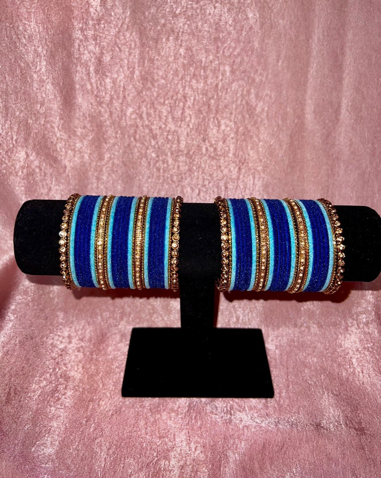 Blue & Gold Bangles - Etsy