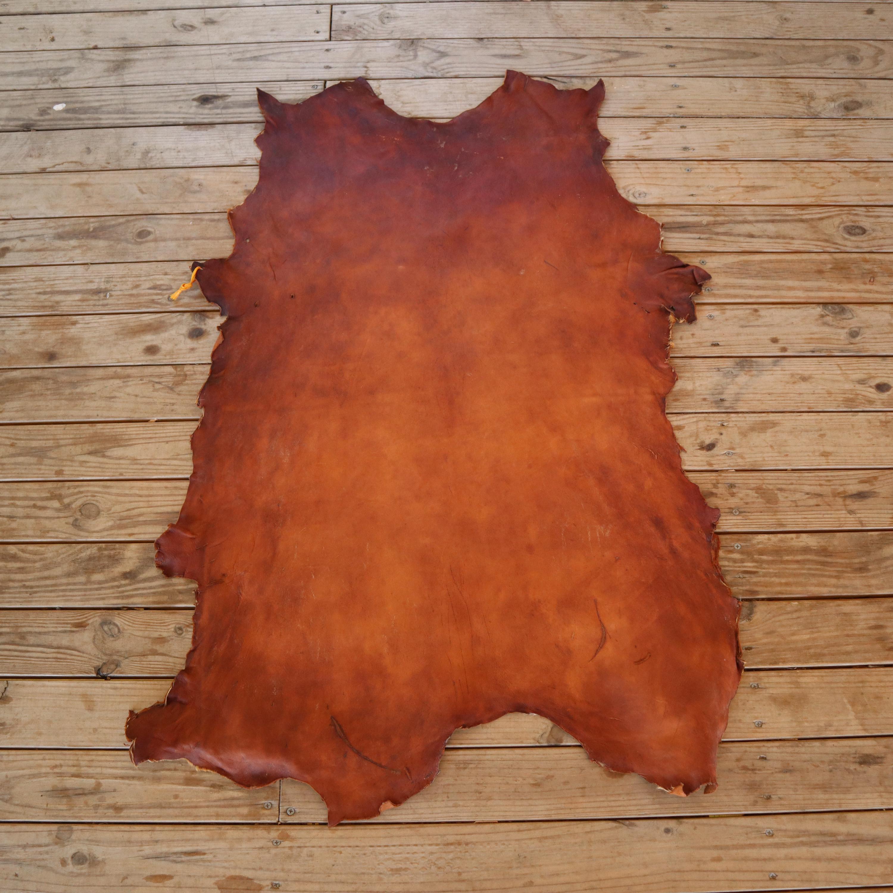 Oak Bark Tan Deer Skin - 8.25 Sq Ft Approx - Traditional Vegetable Tan ...