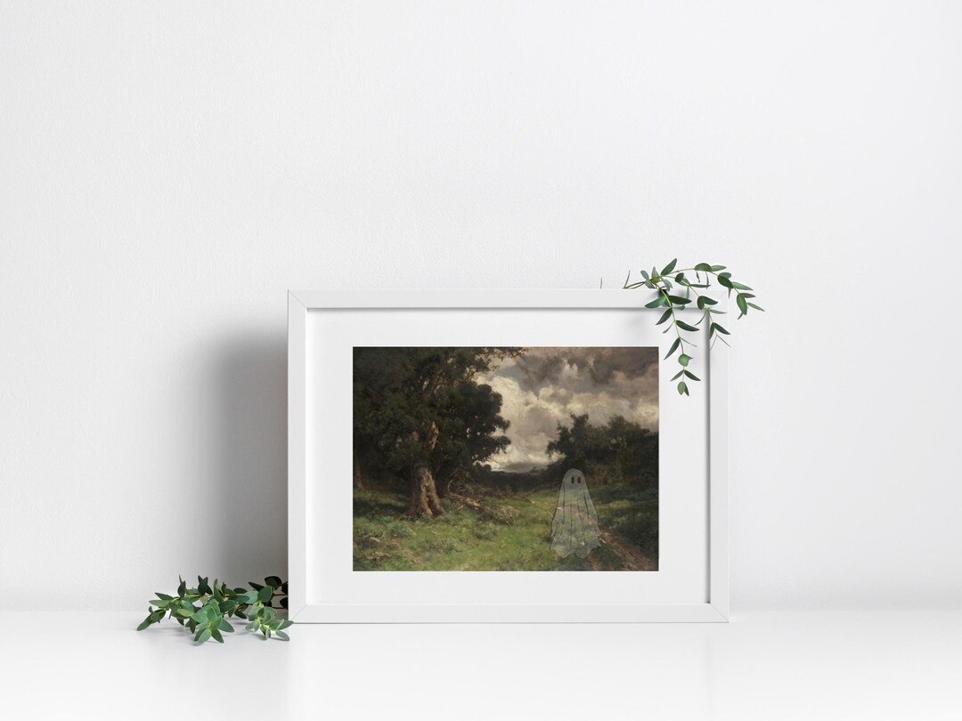 Roaming Ghost Landscape Art, Antique October Home Decor, Printable ...