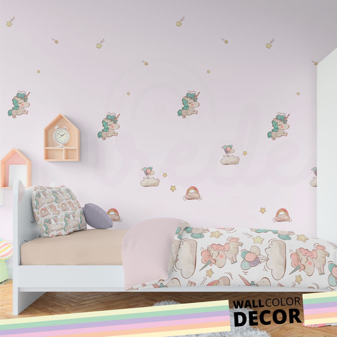 Stickers Happy Unicorns Wall Decor Girl Room Nursery Decor Kid Vynil - Etsy