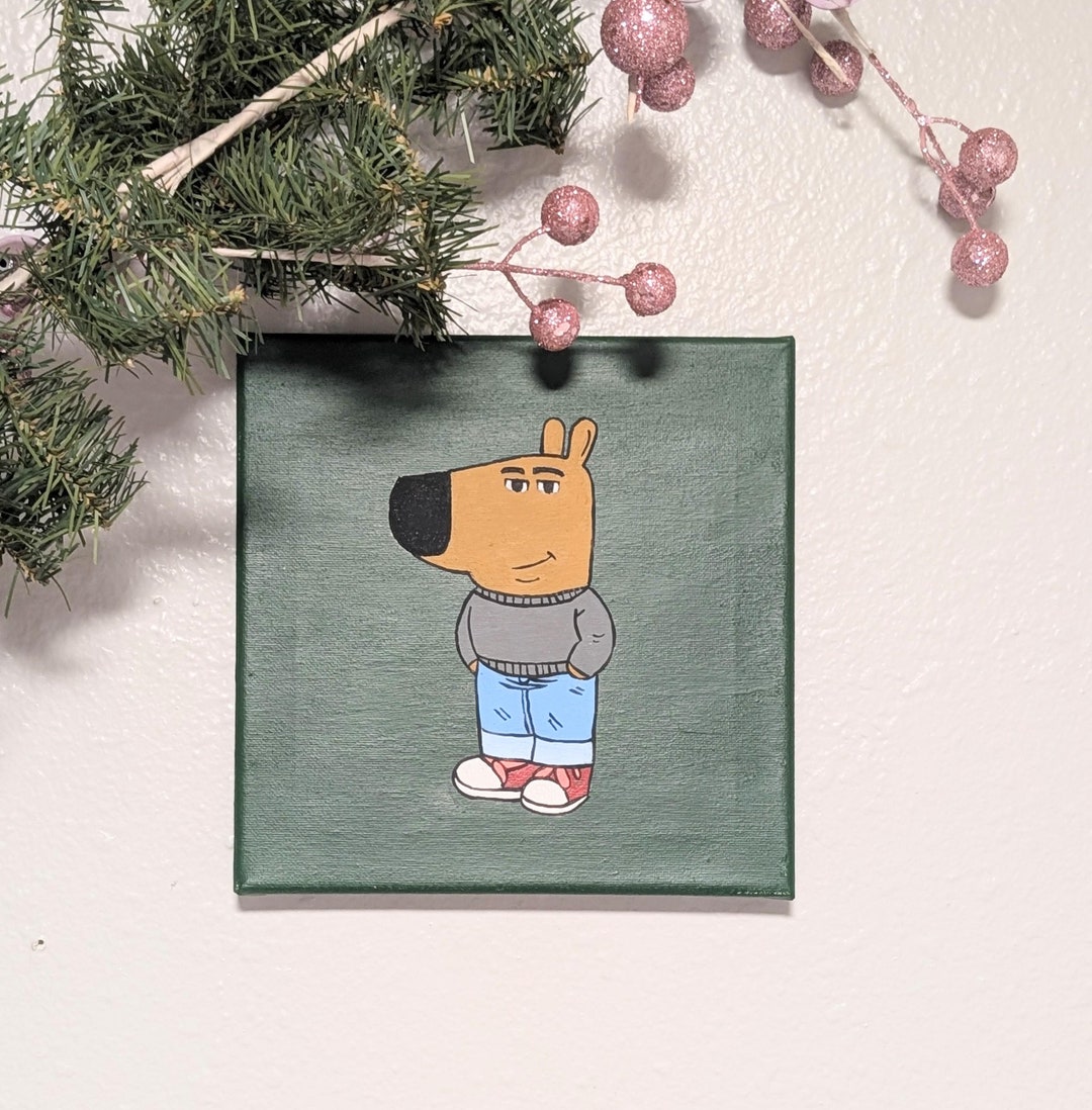 Chill Guy Meme L Hand Painted 8 X 8 Canvas - Etsy