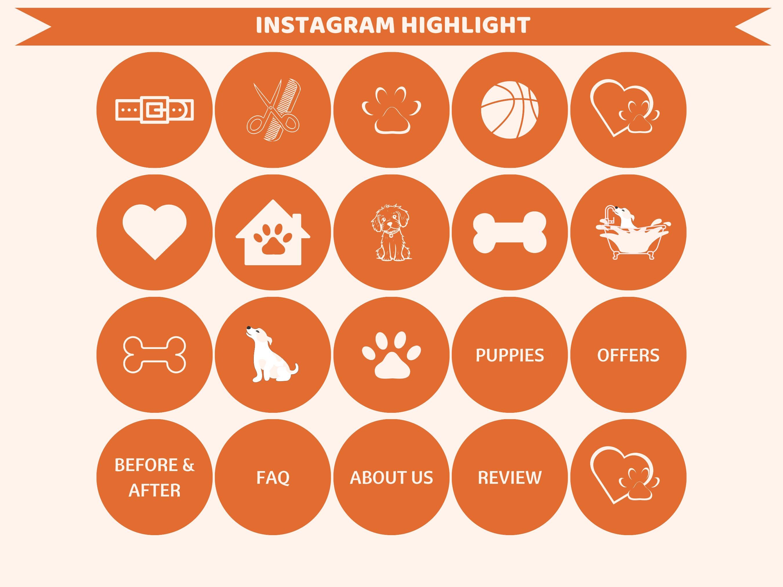 Dog Grooming, Pet Shop Instagram Post, Story, Highlight Icon, Logo ...