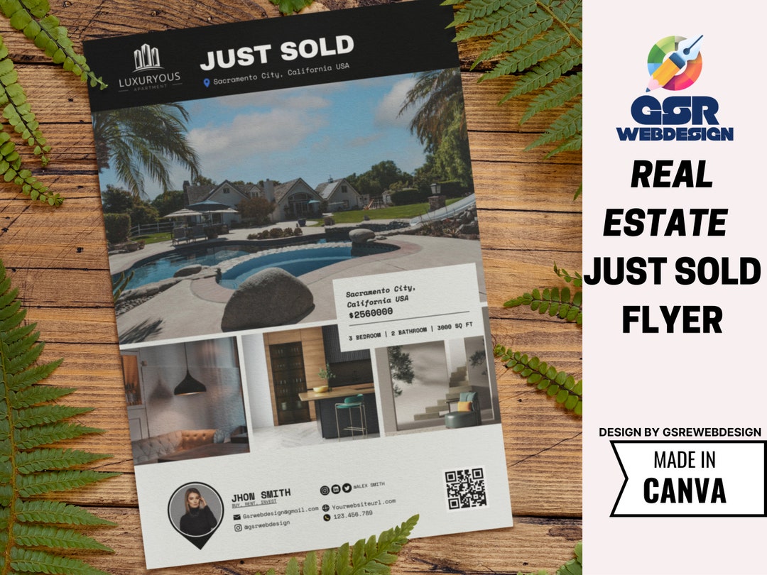 Real Estate Just Sold Flyer, Just Sold House Template, Realtor Just ...