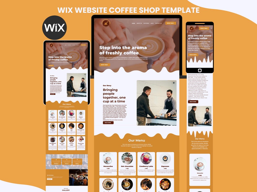Coffee Cafe Wix Template Coffee Shop Wix Website Template Coffee Shop ...
