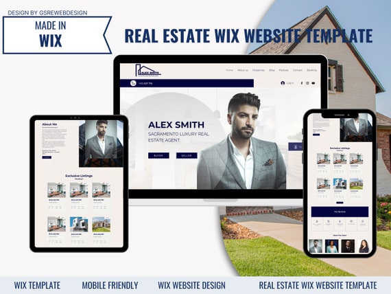Real Estate Website Template Wix Template Wix Website - Etsy