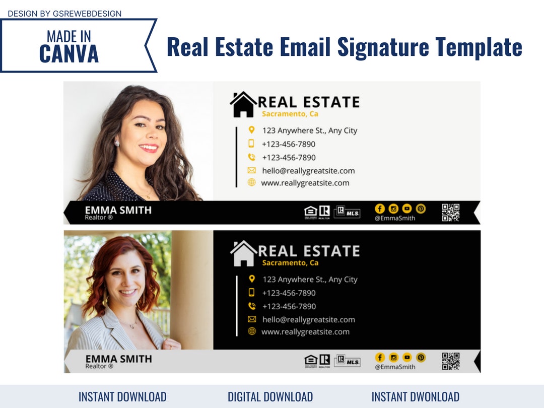 Clickable Email Signature Template | Real Estate Email Signature ...