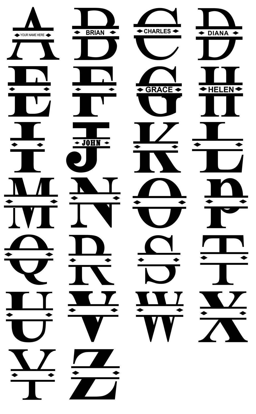 Alphabet Letters Decals/initial Decals/name Decals/custom Decals/cup ...