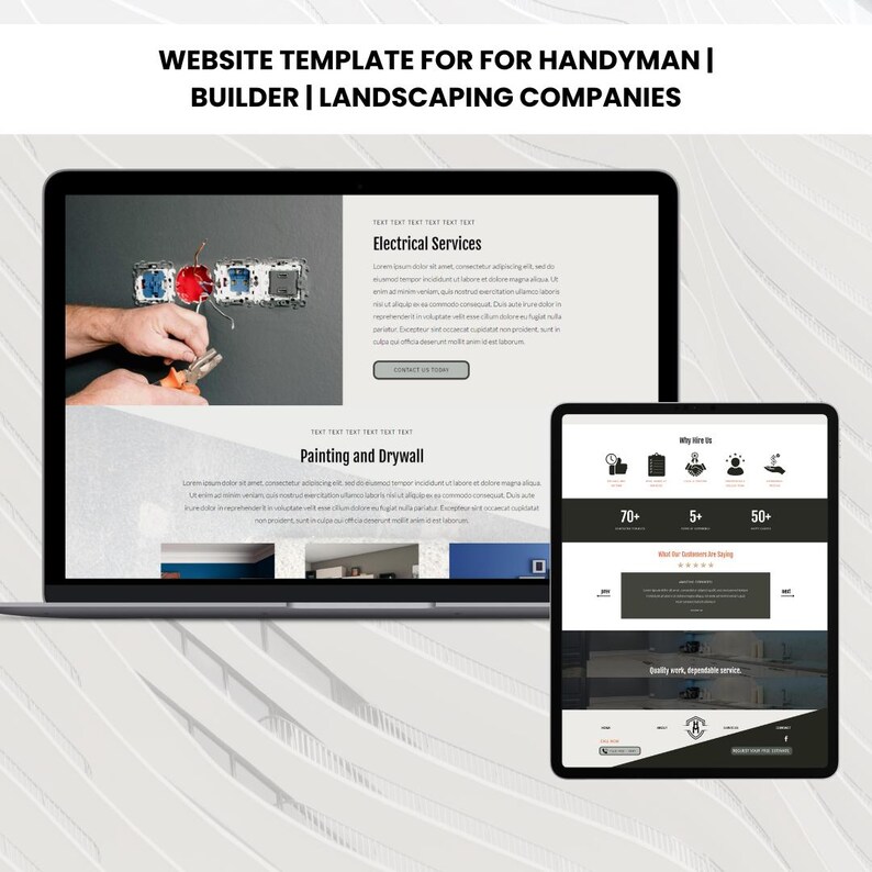 Handyman Website Template | Showit Builder, DIY Design (instant ...