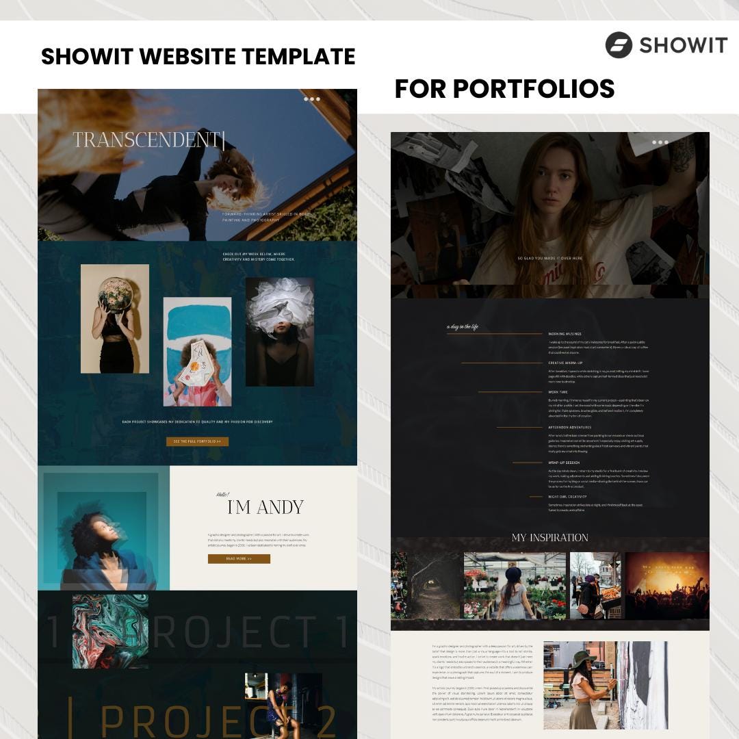 Showit Photography Portfolio Website Template (instant Download) - Etsy